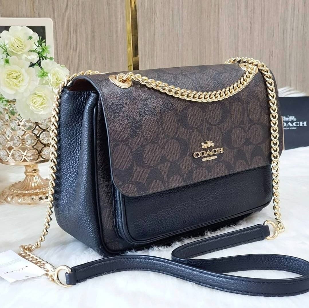 Coach CC878 Klare Crossbody Bag 25 in Brown Signature Coated Canvas and ...