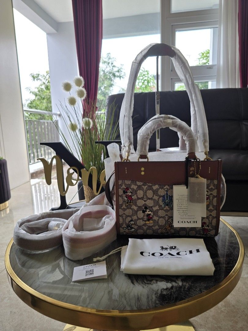 Coach Rogue Disney X Signature Textile Jacquard Cocoa Burnished ...