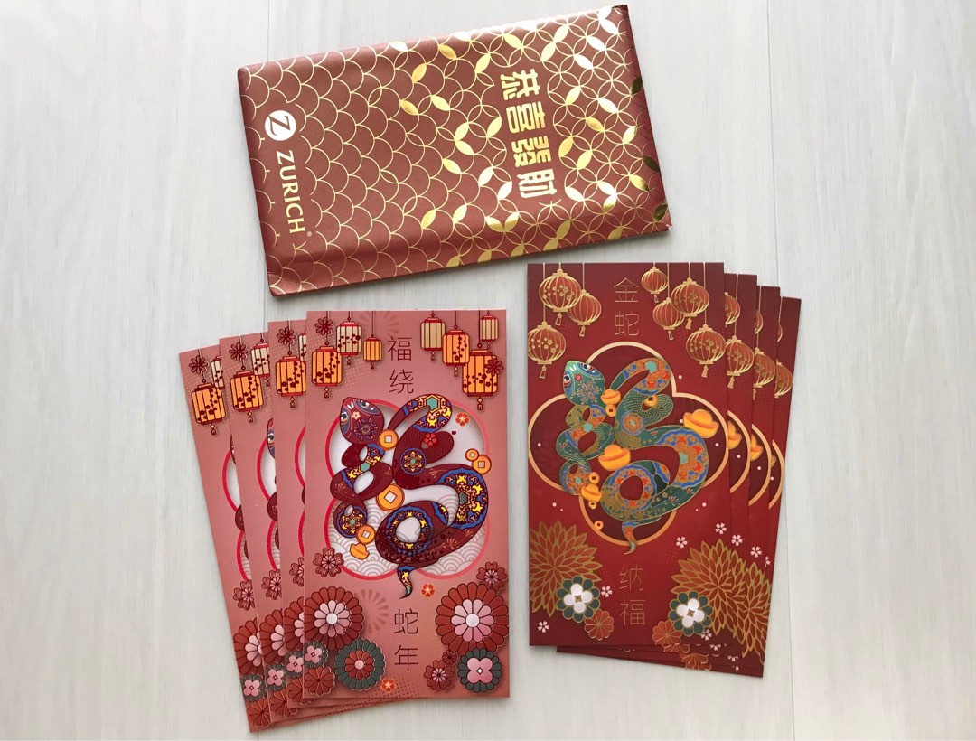 Cover+8pcs 2025 Zurich snake red packet / ang pow pao, Hobbies & Toys ...