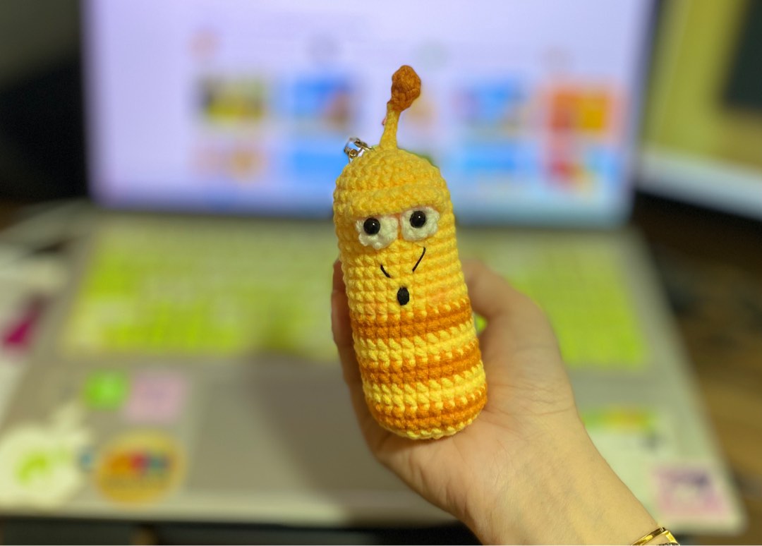Crochet Yellow Larva, Hobbies & Toys, Stationery & Craft, Handmade ...