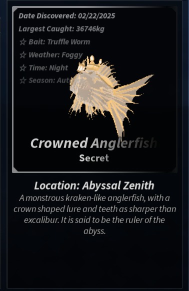 Crowned Anglerfish for RM1 !!, Video Gaming, Video Games, Others on ...