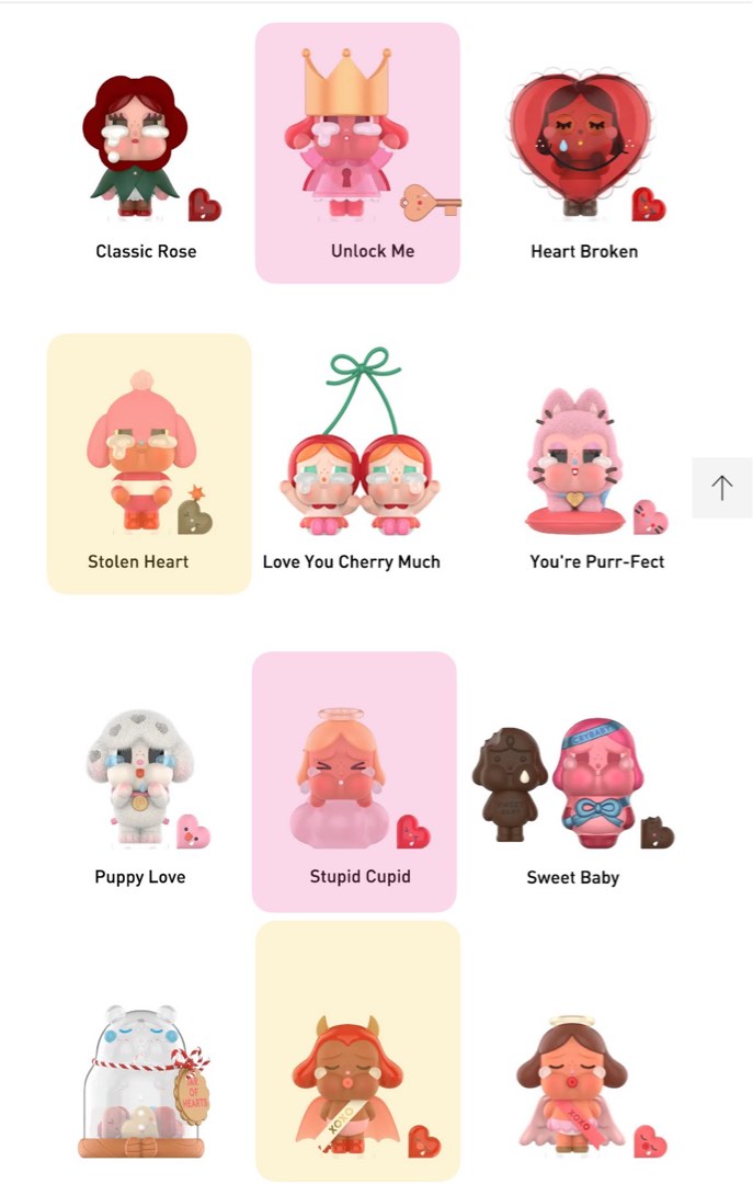 CRYBABY Crying For Love Series Figures- cupid, unlock me, stolen heart ...