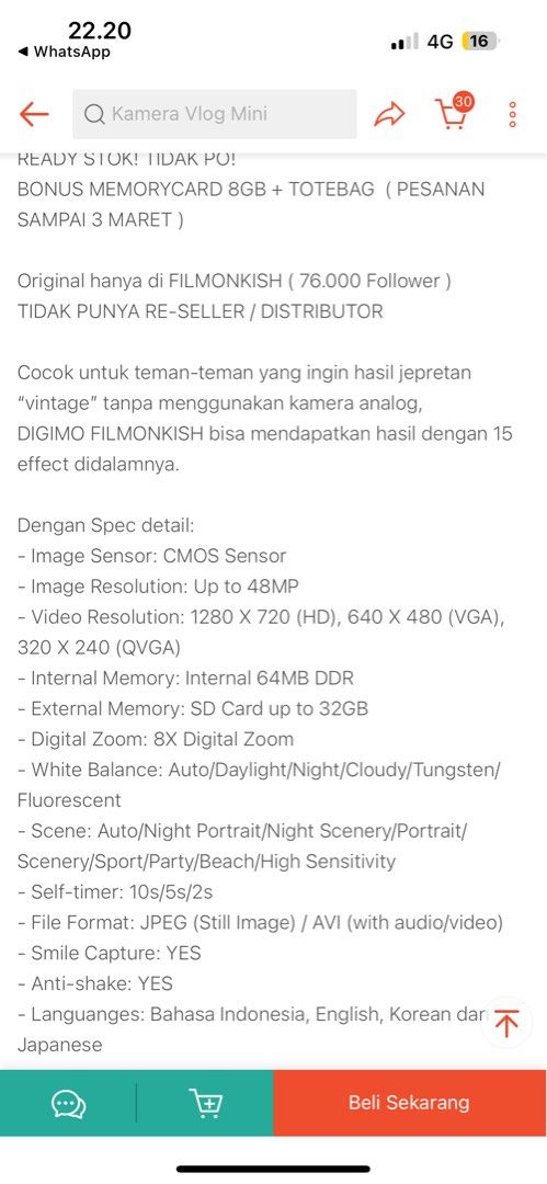 Digimo cam, Fotografi di Carousell