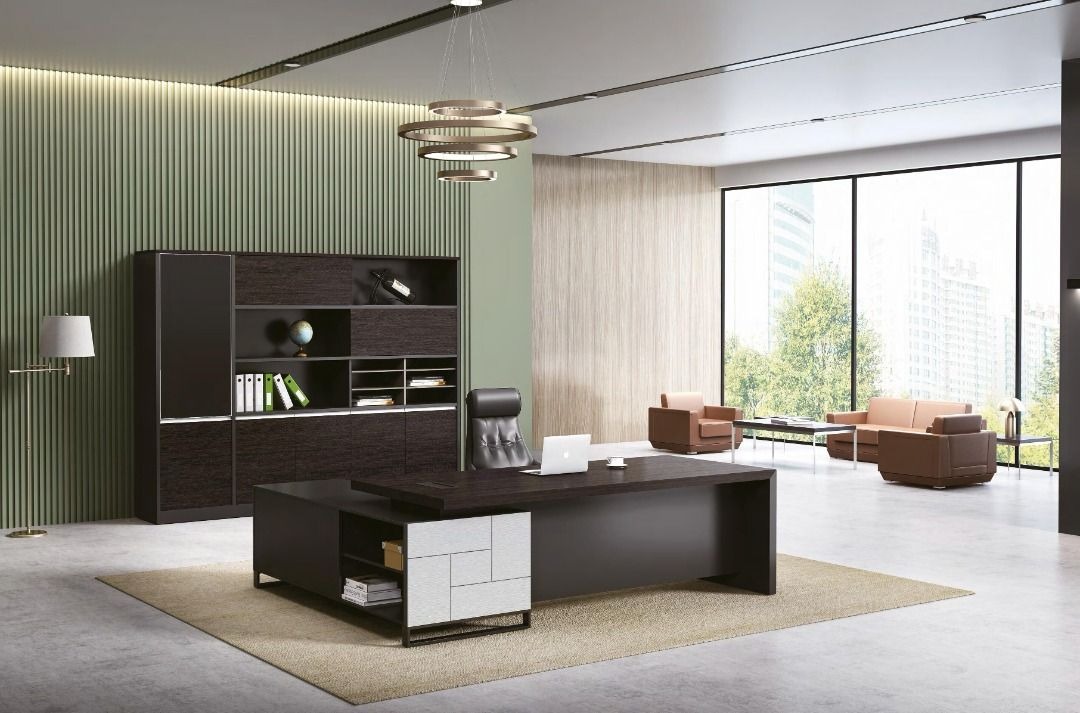 DT B810 Director Table w L Shape Cabinet, Executive Table Office Table ...