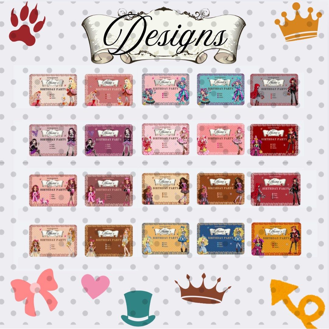 EVER AFTER HIGH / Invitation Card Templates / Editable Design / Digital ...