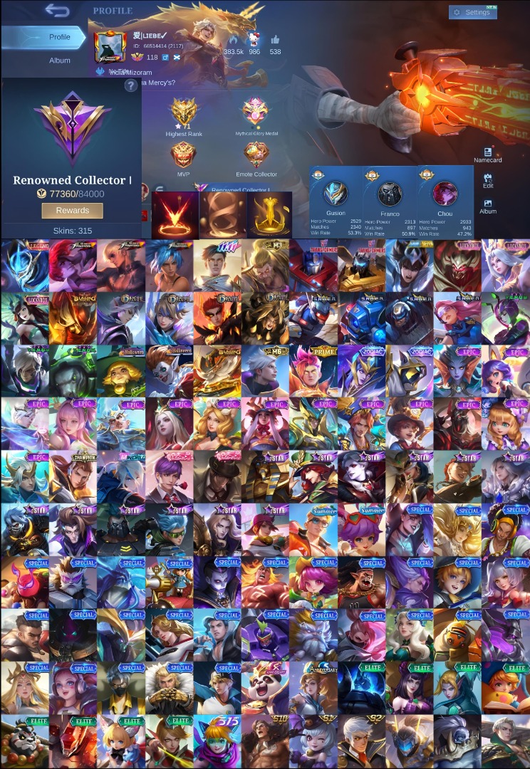 Gus Legend | KOF CHOU & GUSION | Gusion 11:11 | M3 Roger | ALL HEROES ...