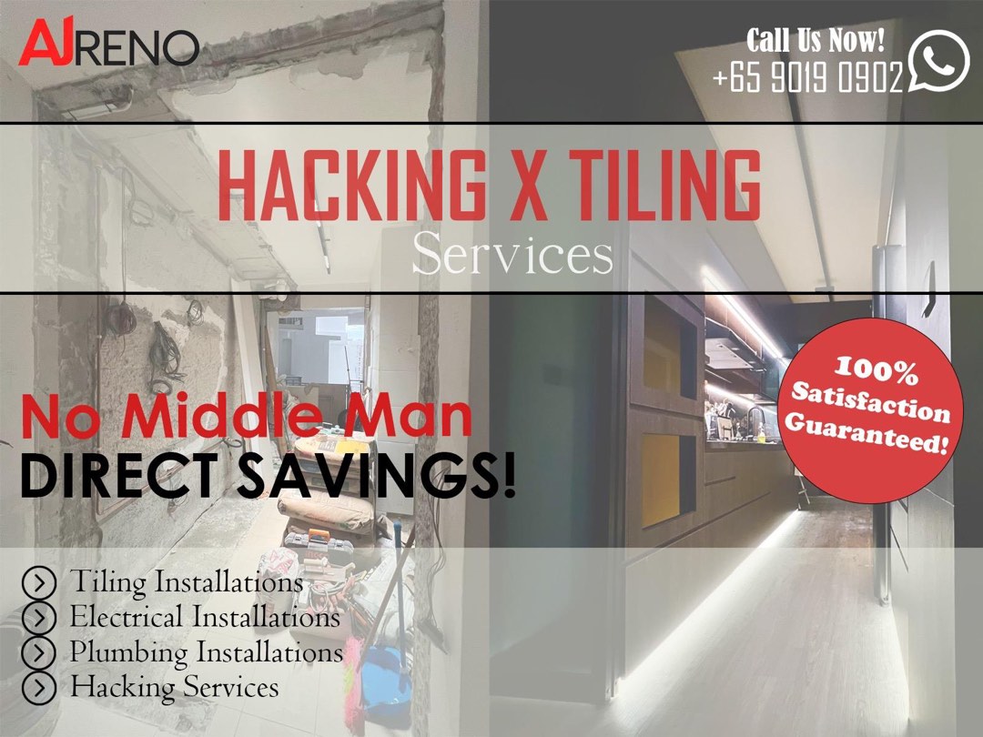 Hacking Tiling services/Toilet Renovation/Tiling installation/Tiles ...
