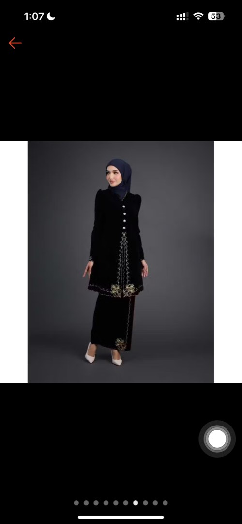 Hijabistahub Naifah Kebaya Black xs, Women's Fashion, Muslimah Fashion ...