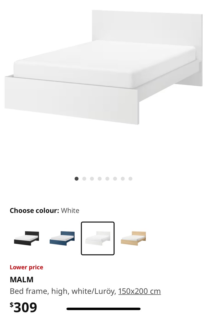 IKEA Malm Bedframe with Fillan mattress, Furniture & Home Living, Furniture, Bed Frames ...