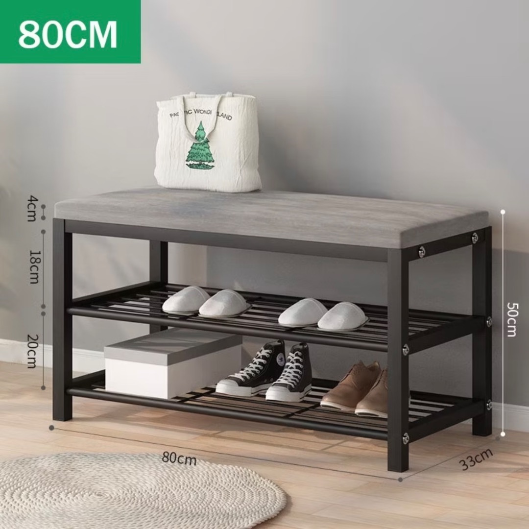 Industrial Shoe Storage Bench | Sturdy Metal Frame Entryway Shoe ...