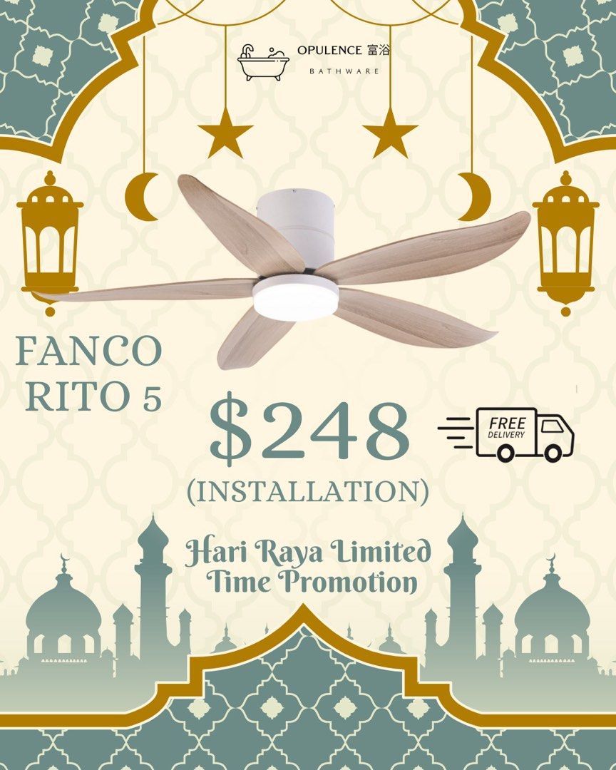 (INSTALLATION AVAILABLE ) FANCO RITO 5 FAN/5 BLADES/48"OR 54"/SMART ...