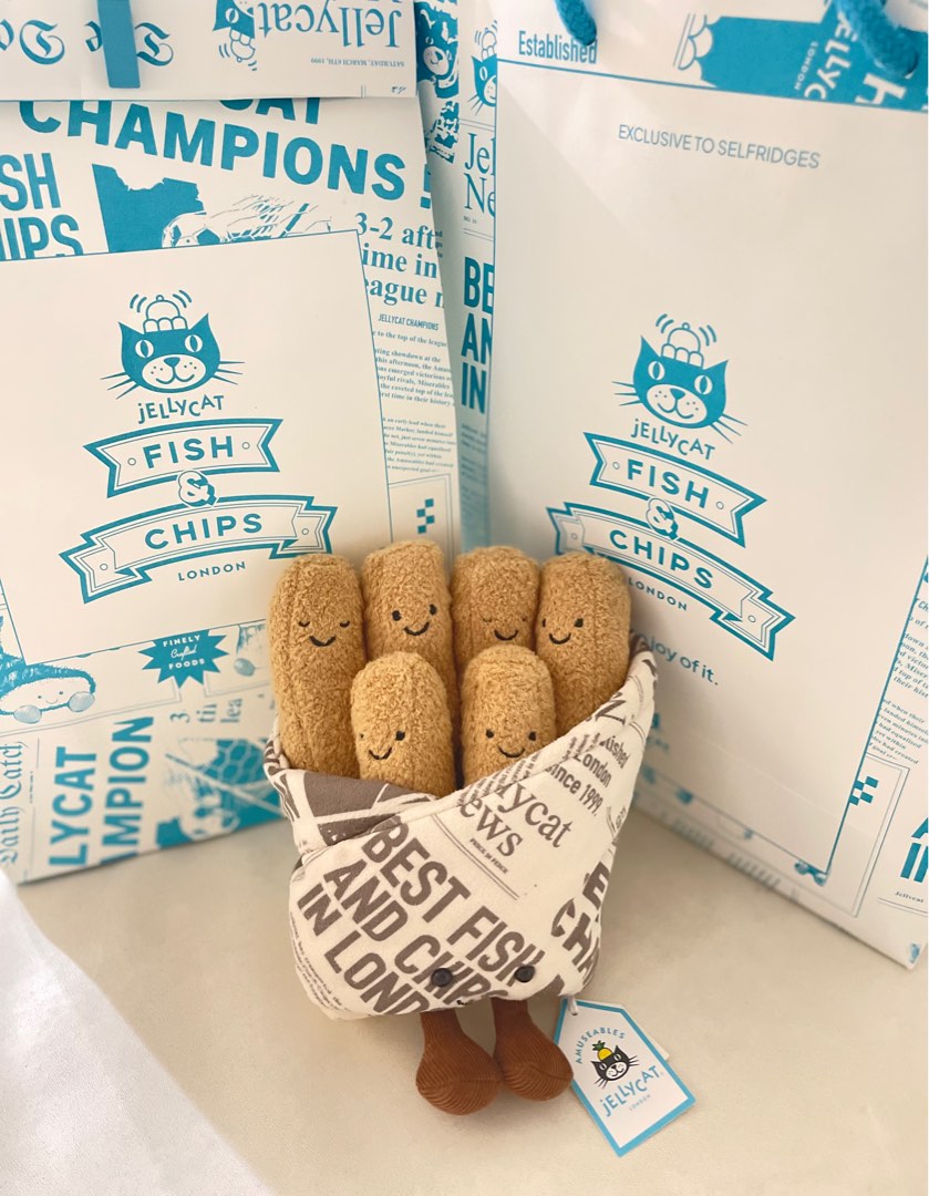 Jellycat fries with gift packing, Hobbies & Toys, Toys & Games on Carousell