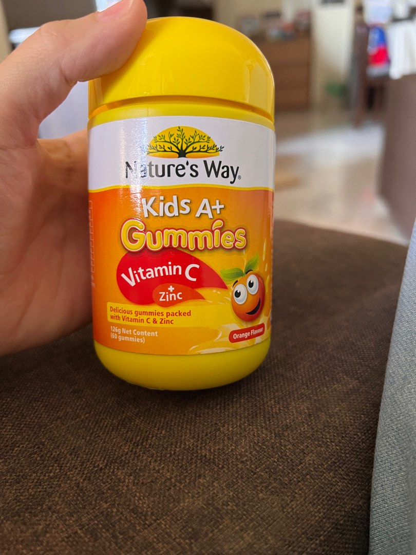 Kids A+ Gummies Vitamin C + Zinc (orange flavour), Health & Nutrition ...