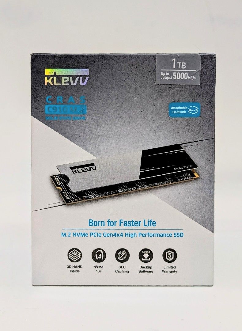 Klevv Cras-C910 1TB M.2 NVME Gen.4 SSD [5000mb/s], Computers & Tech ...