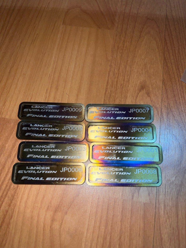 Lancer ex to evo x mt final edition tag Titanium, Car Accessories ...