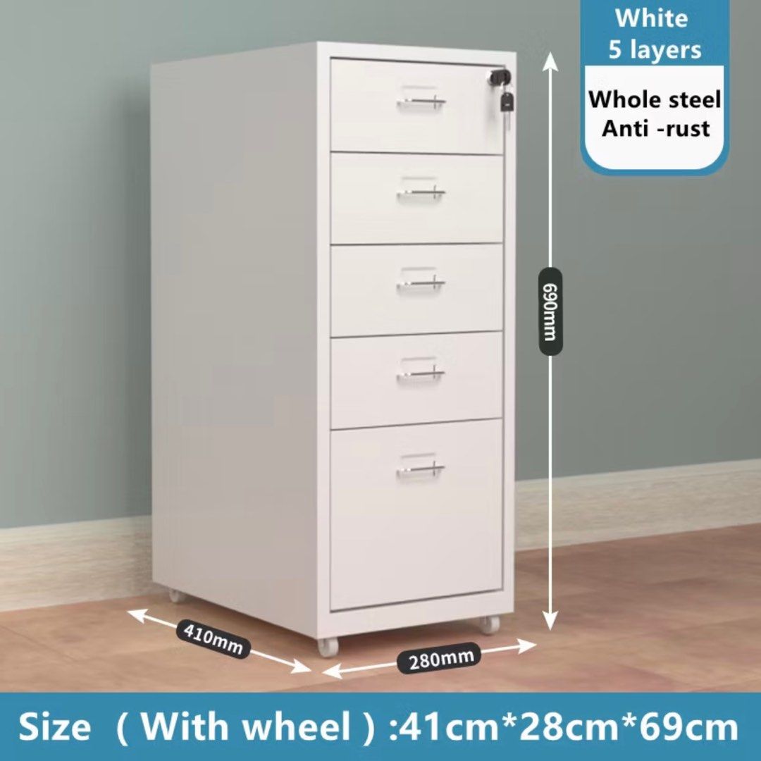 Lockable Steel Storage Cabinet | Multilayered Chest Of Drawers Anti ...