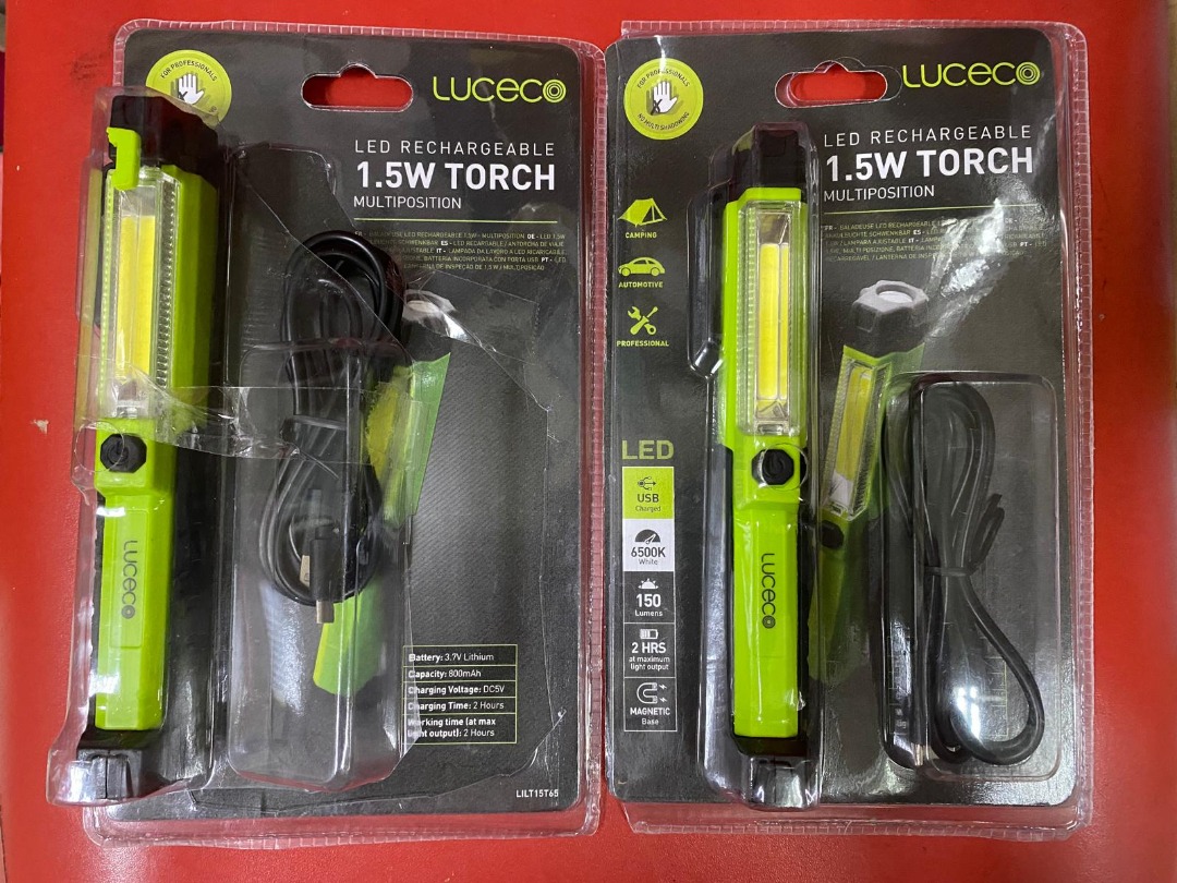 Luceco LILT15T65-1A LED Rechargeable Tilting Mini Inspection Torch ...