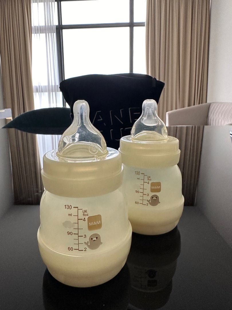 MAM Milk Bottles 130ml, Babies & Kids, Nursing & Feeding, Breastfeeding ...