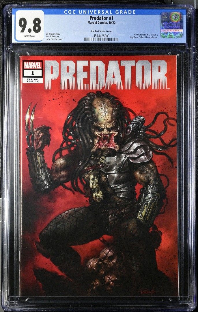 Marvel Predator #1 Comic CGC 9.8 , Parillo Variant Cover, Hobbies ...