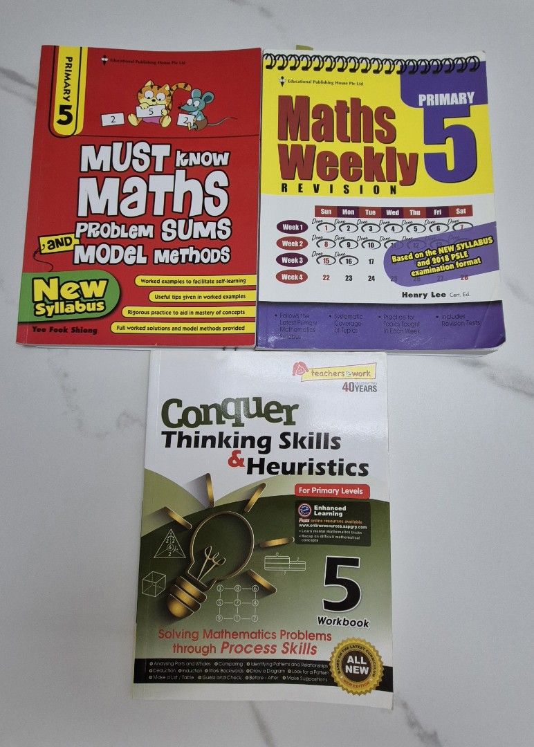 Math P5 PSLE Model Method Heuristics Problem Sums Solving Process Skills, Hobbies & Toys, Books ...