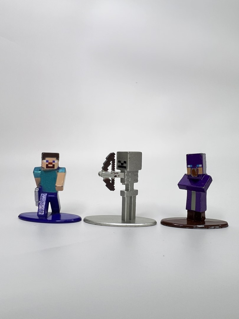 Minecraft Nano Metalfigs Diecast Steve, Skeleton and Mystery Merchant ...