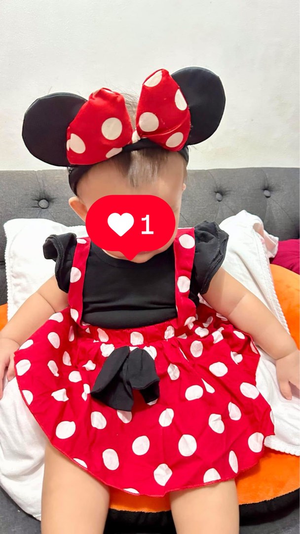 Minnie Mouse Inspired Outfit Milestone, Babies & Kids, Babies & Kids ...