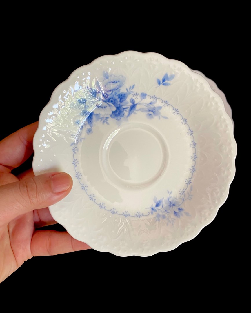 Narumi Blue Floral Inglazed Saucer, Furniture & Home Living ...