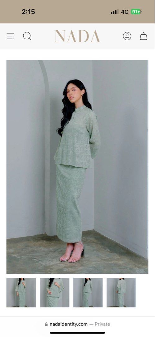 (New) Nada Identity Nour Kurung in Sage Green, Women's Fashion, Muslimah Fashion, Baju Kurung ...