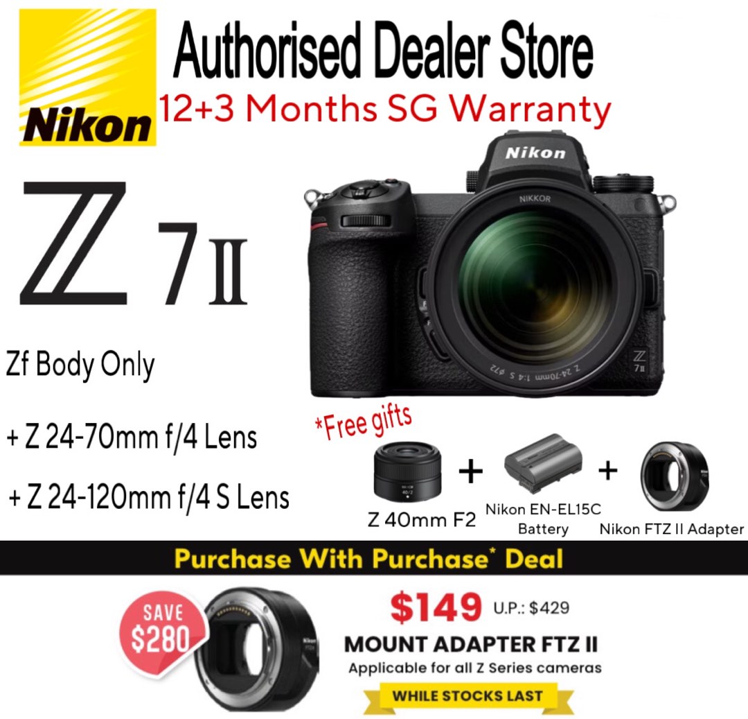 Nikon Z7ii Body or 24-70mm or 24-120mm Kit Z7II Z7ii, Photography ...