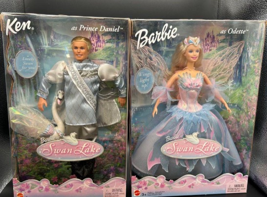 NRFB Barbie Swan Lake Movie Doll Odette and Prince Daniel Ken SET ONLY ...