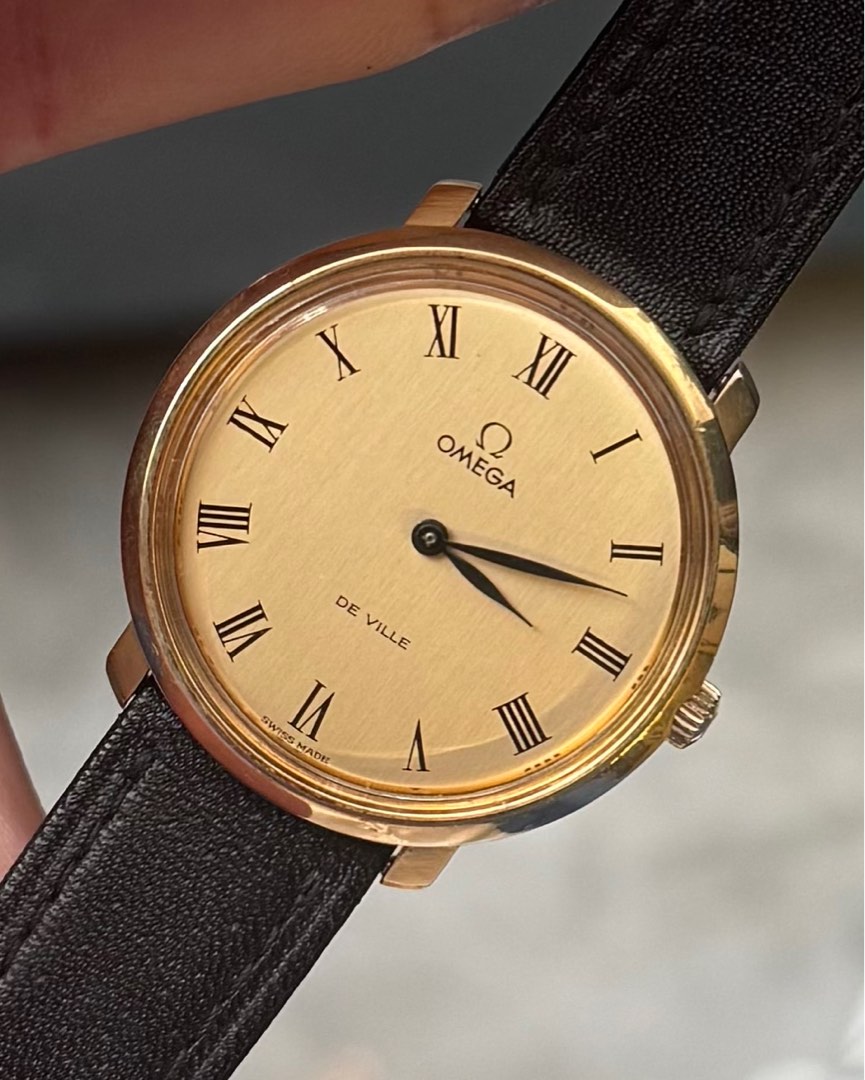 OMEGA DeVille 18K Yellow Gold T00L104, Luxury, Watches on Carousell