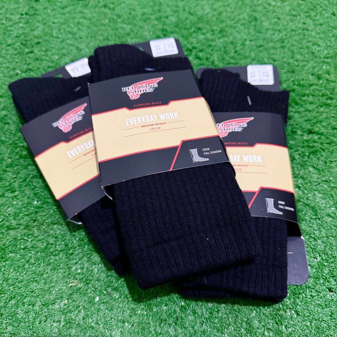ORIGINAL 💯 RED WING 'Everyday Work Cushion Crew' Socks Black USA NEW ...