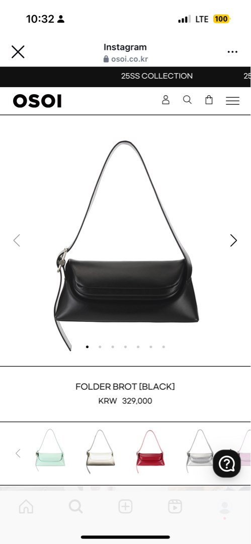 Osoi folder brot - black, Fesyen Wanita, Tas & Dompet di Carousell