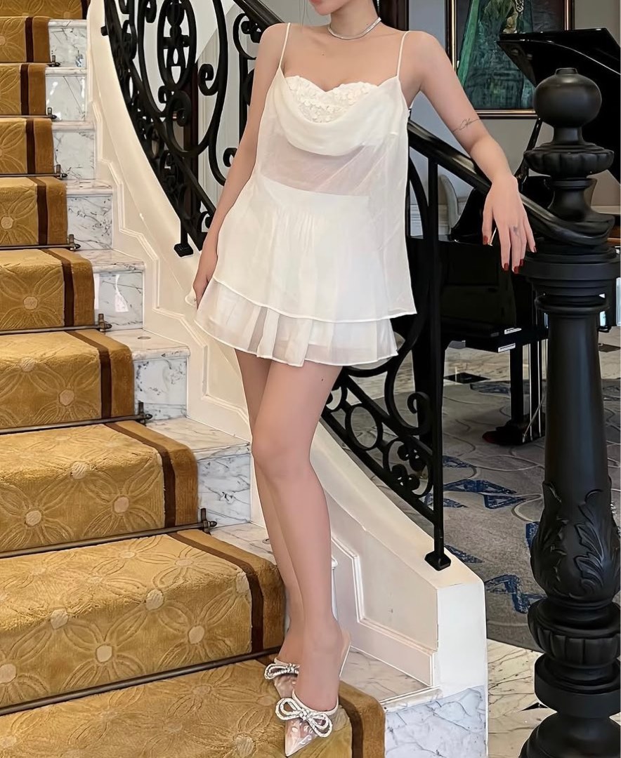 NEW Premium One Set Vietnam Oia Studios (Ciana Blouse + Vanya Shorts) / See Through Backless ...