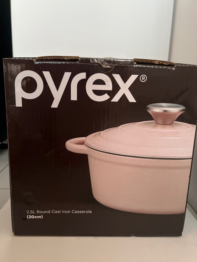 Pyrex (20cm) round cast iron casserole, Furniture & Home Living ...