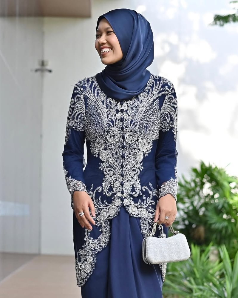 [RENT] KEBAYA NAVY BLUE GRADUATION/WEDDING, Women's Fashion, Muslimah ...