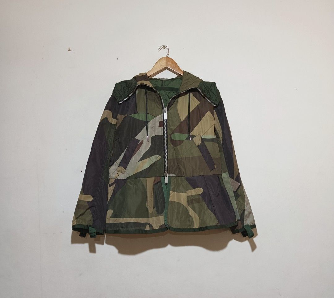 Sacai Japan - Camo-Print Layered Blouson Jacket Tonal Green, Luxury ...