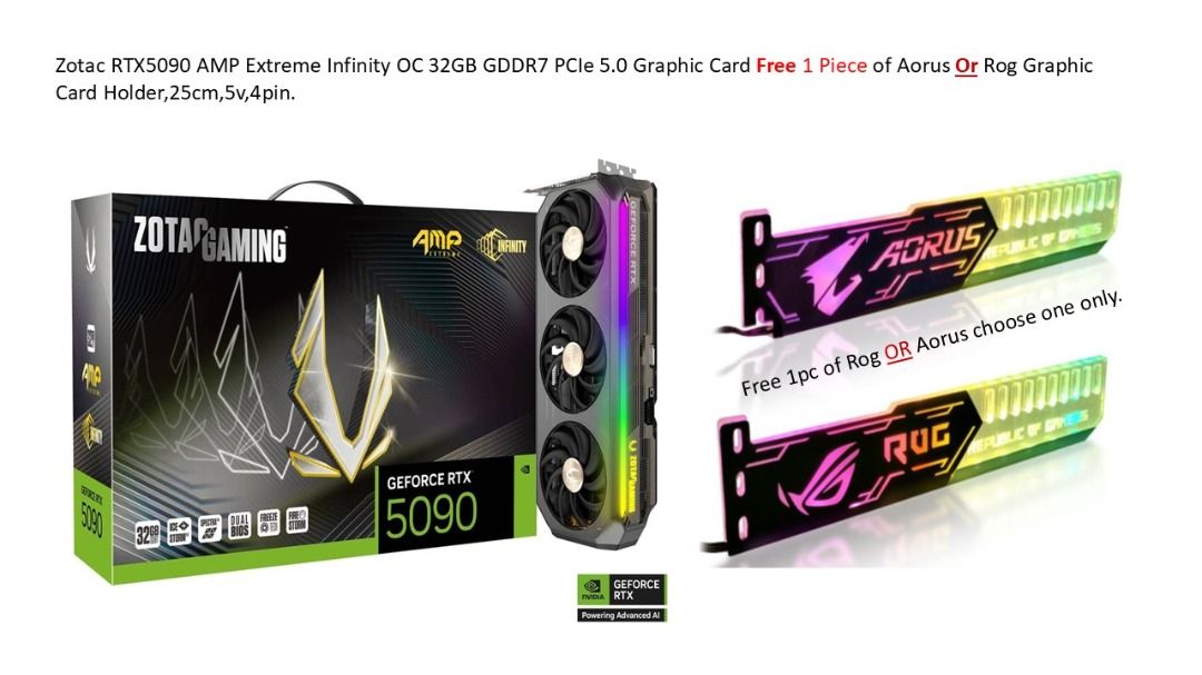 Selling New & Seals Zotac RTX5090 AMP Extreme 32GB GDDR7 PCIE5.0 ...