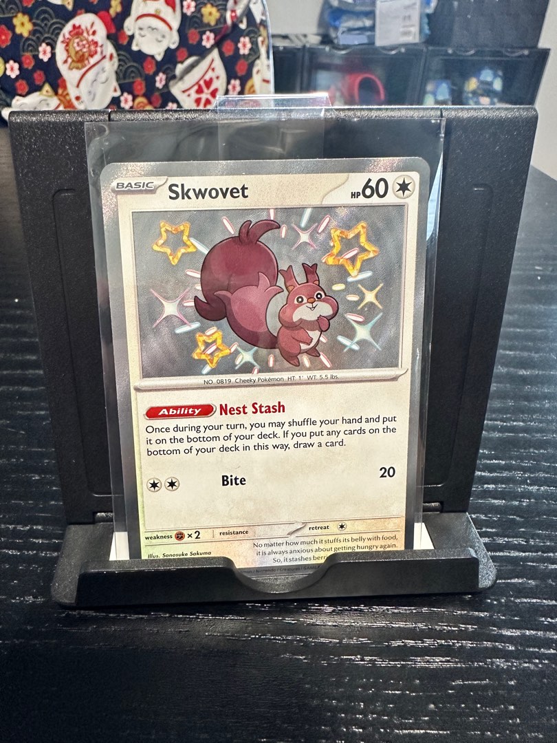 Skwovet Pokémon card from the Paldean Fates expansion set, Hobbies ...