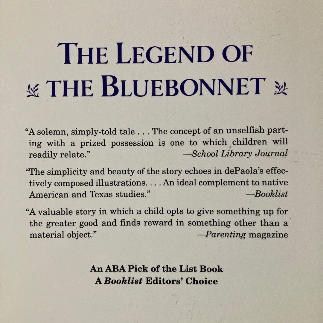 The Legend of the Bluebonnet: An Old Tale of Texas Retold and ...