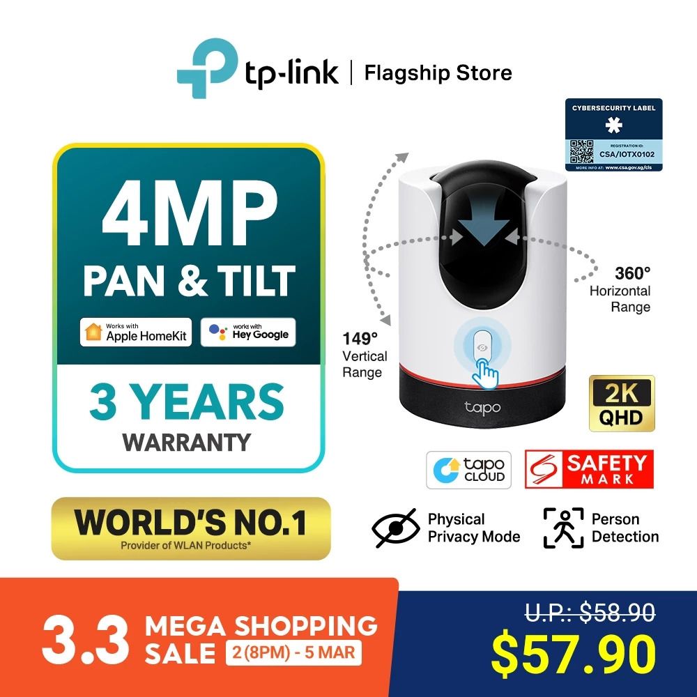 TP-Link Security AI CCTV Smart Detection Two-Way Audio Wi-Fi Wireless ...