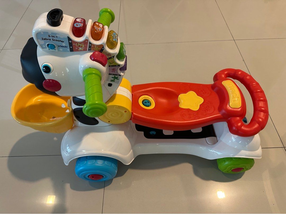 V tech 4 in 1 zebra scooter, Babies & Kids, Infant Playtime on Carousell