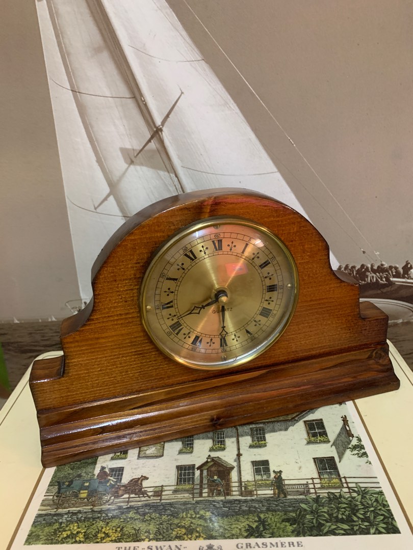 Vintage Germany Hermle Hand Crafted Oak Lacquered Mantle Clock ...