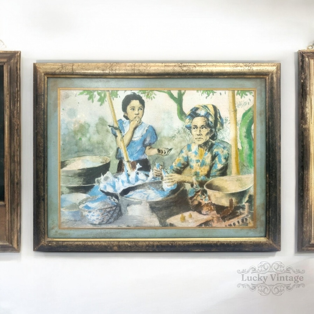 Vintage Pajangan Dinding Poster Jadul Penjual Kaki Lima Lawas Frame ...