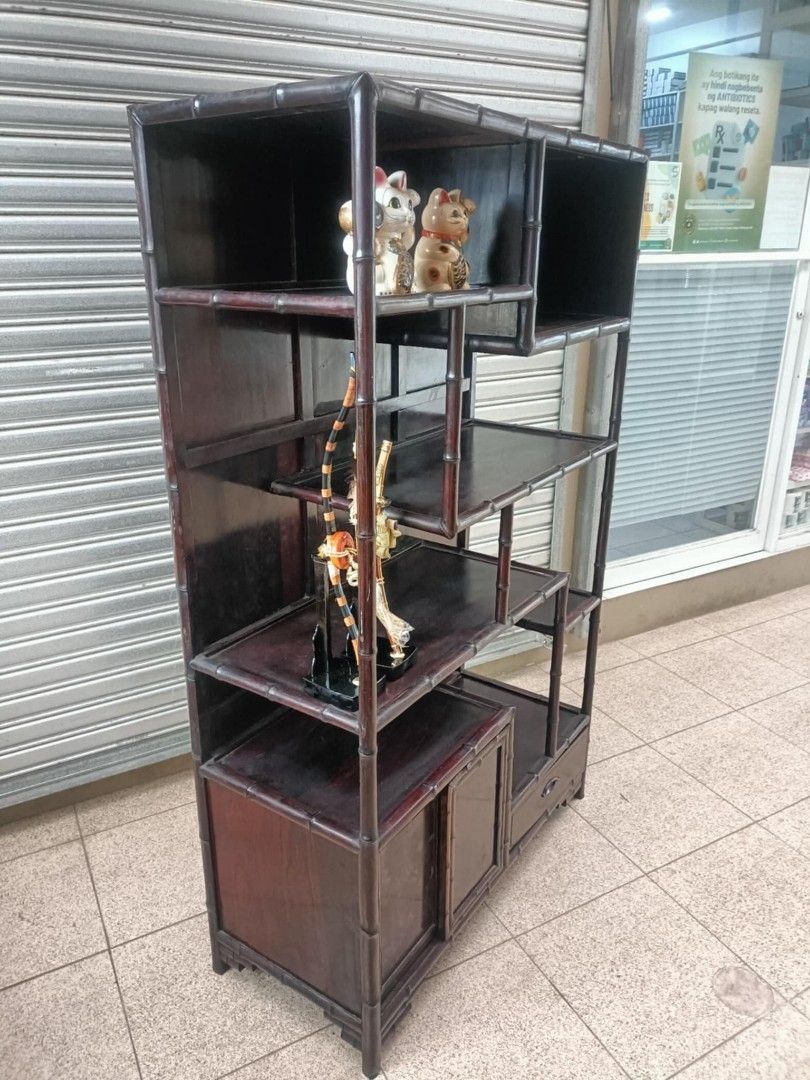 Vintage Rosewood Traditional Japanese Display cabinet Japan Surplus ...