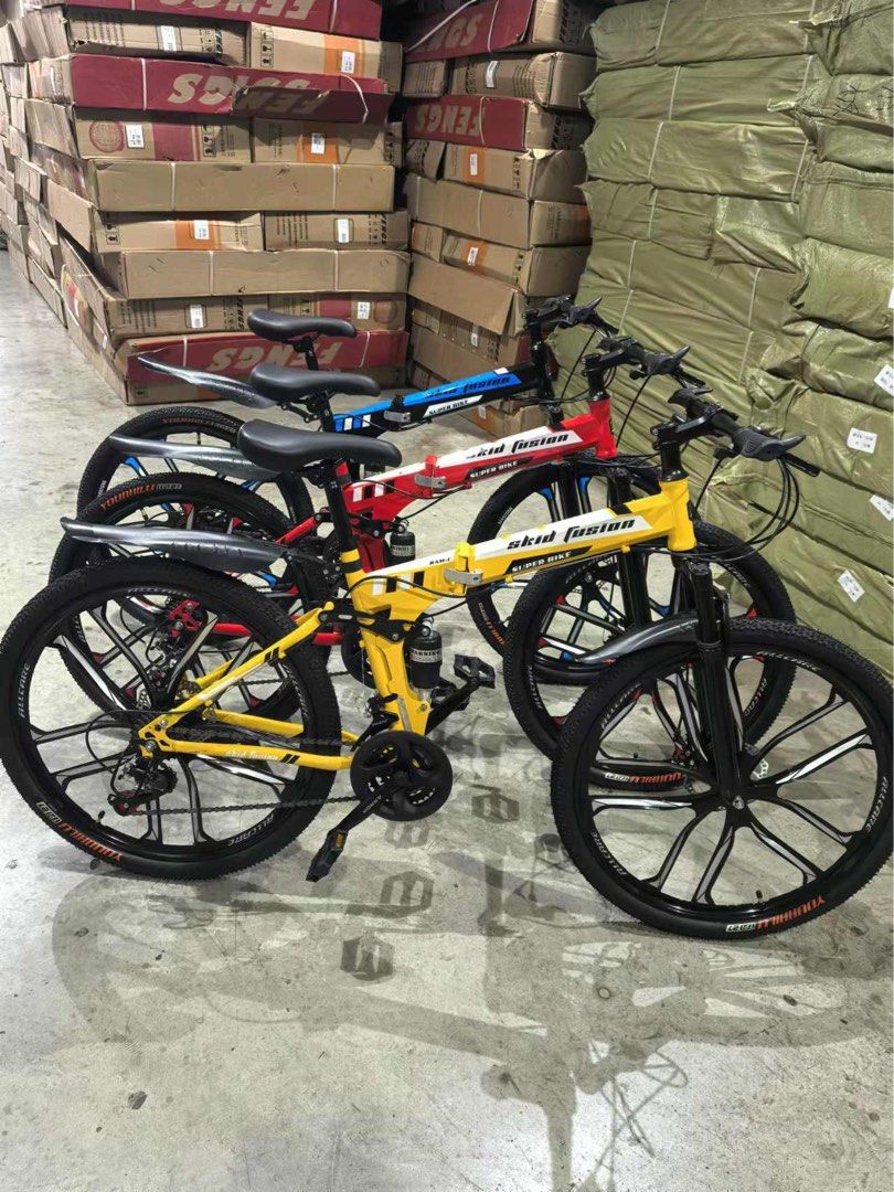 🔥26” 21 speed foldable full suspension mountain bicycles/ bikes free ...