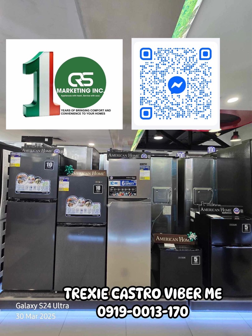 ️ AMERICAN HOME REFRIGERATOR TWO DOOR NO FROST INVERTER / SIDE BY SIDE ...