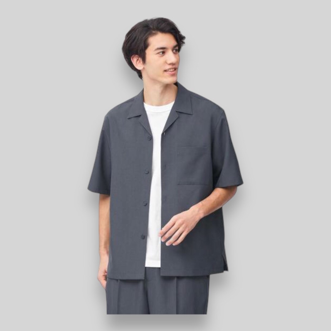 GU by UNIQLO Men's Dry Relaxed Fit Open Collar Lightweight/Summer Polo ...
