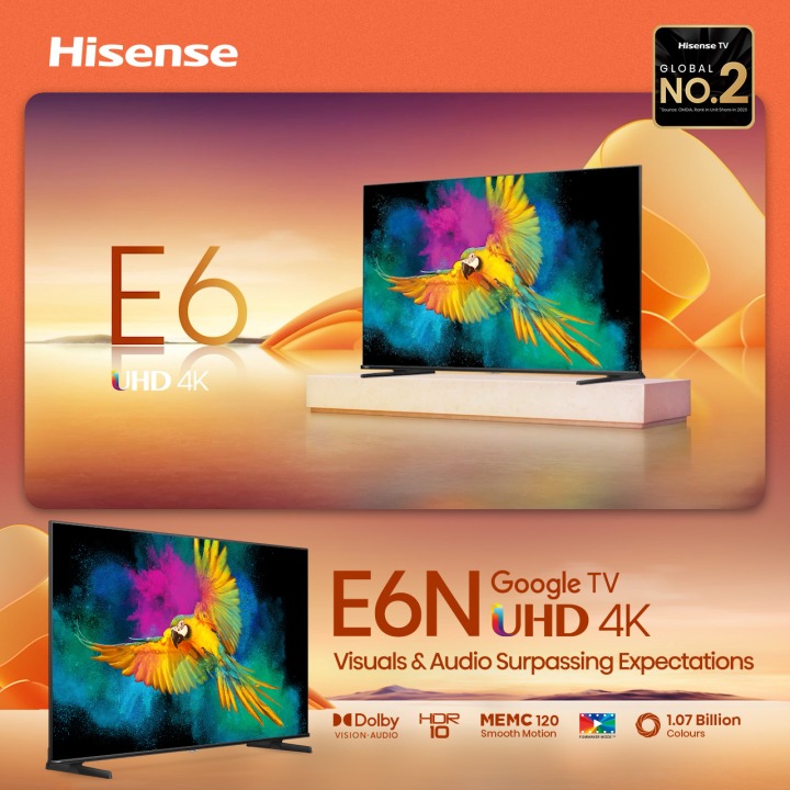 Hisense E6N 65 inch 4K UHD Google TV | Dolby Vision | Dolby Audio | DTS ...