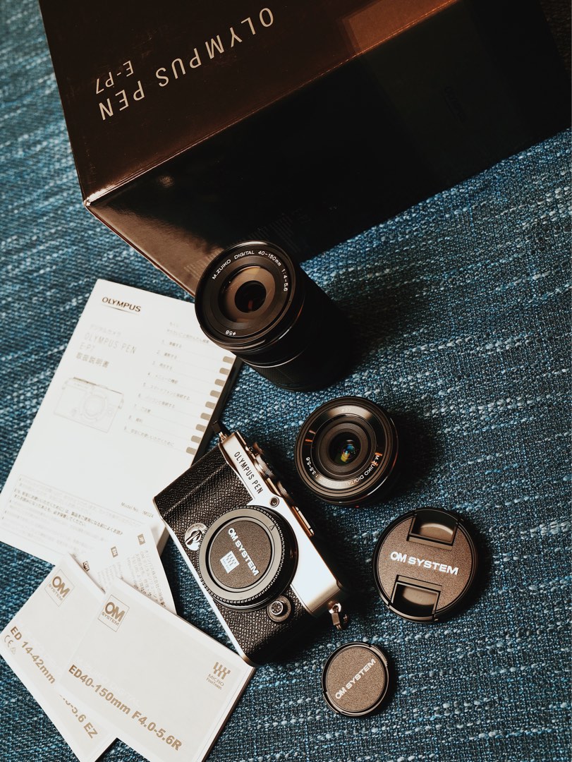 Olympus PEN E-P7 Twin lens kit ( New ), Photography, Cameras on Carousell